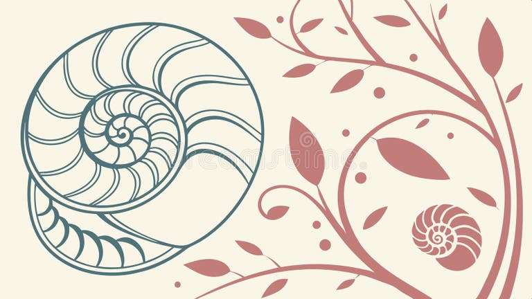 Nautilus Shell Spiral Design, Fibonacci Sequence, Natural Pattern, Seashell Art Vector Design ...