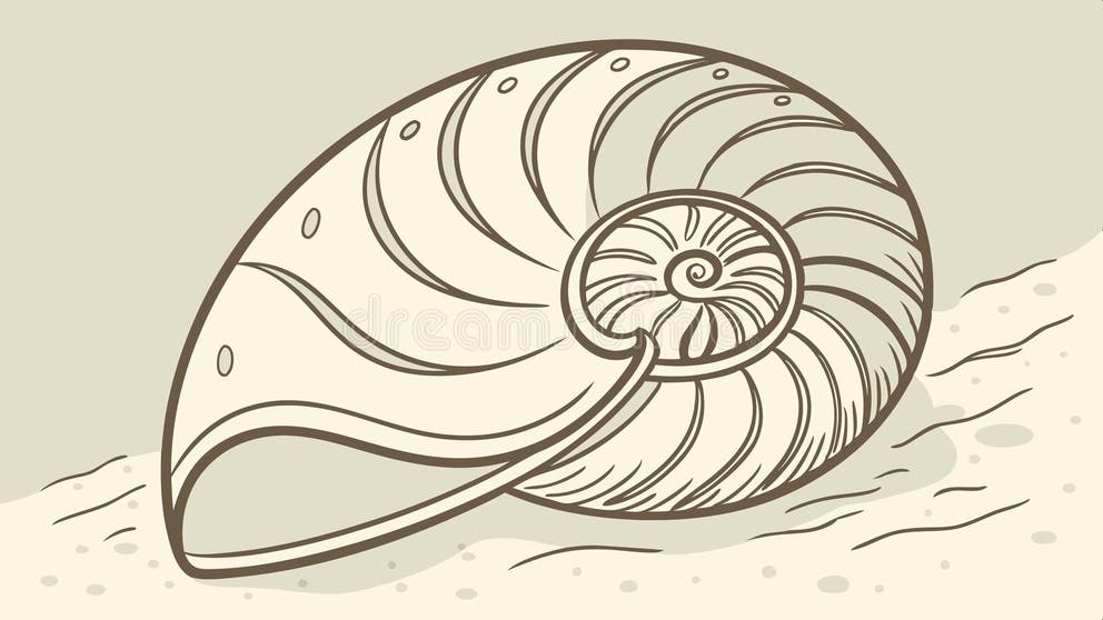 Nautilus Shell Spiral, Fibonacci Sequence and Nature S Geometry. Vector ...