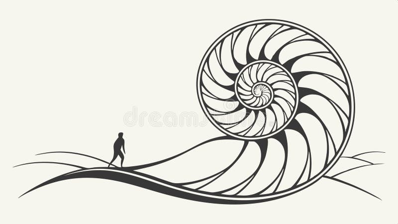 Nautilus Shell Spiral, Nature and Fibonacci Sequence Vector Design Generative AI Stock Vector ...