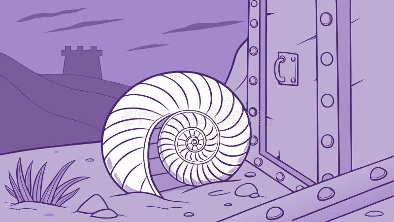 Nautilus Shell in Submerged Castle Window Vector Art, Vector Design ...