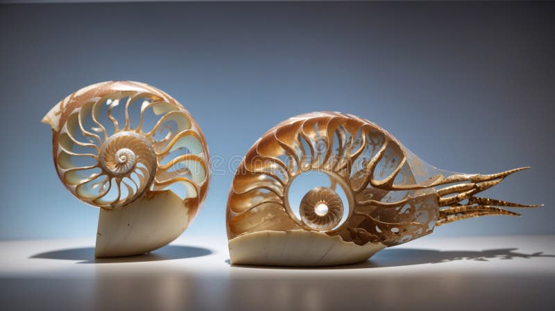 Nautilus shells stock illustration. Illustration of shell - 296777910