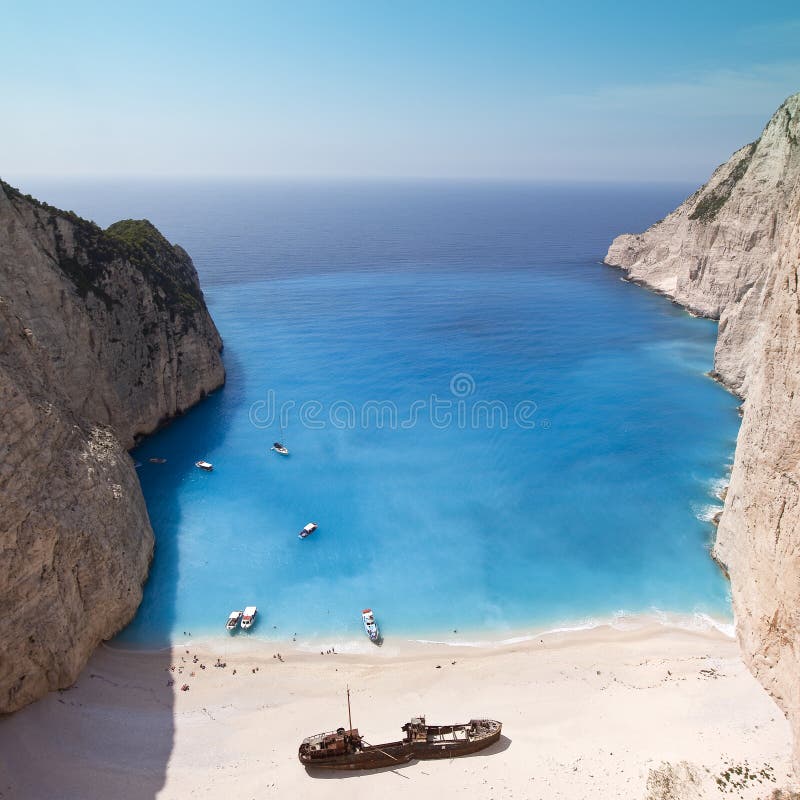 Navagio Strand-ionisches Meer Stockbild - Bild von mittelmeer, bereich ...