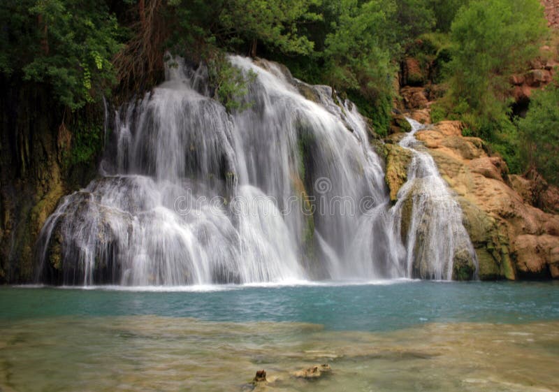 Navajo Falls stock image. Image of cliff, havasupai, slot - 14221549