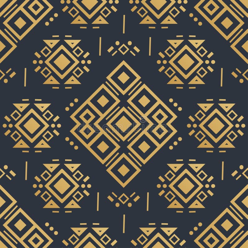 Navajo Gold Elements Seamless Patterns and Abstract Aztec Elements ...