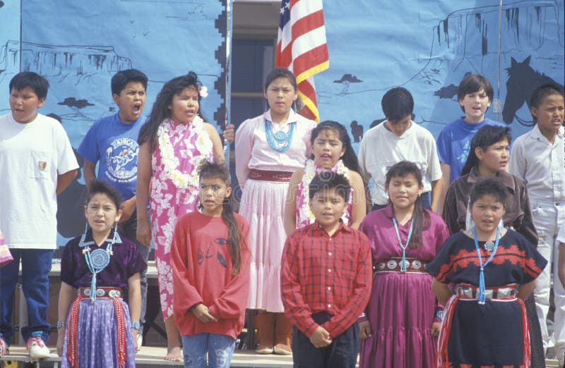 Navajo Schoolchildren Performing Traditional Dance Editorial Stock ...