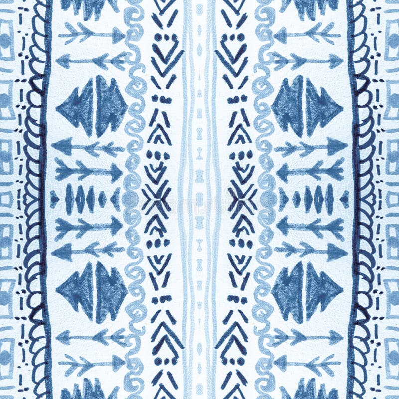 Navajo Seamless Pattern Hand Drawn Ethnic Background Stock