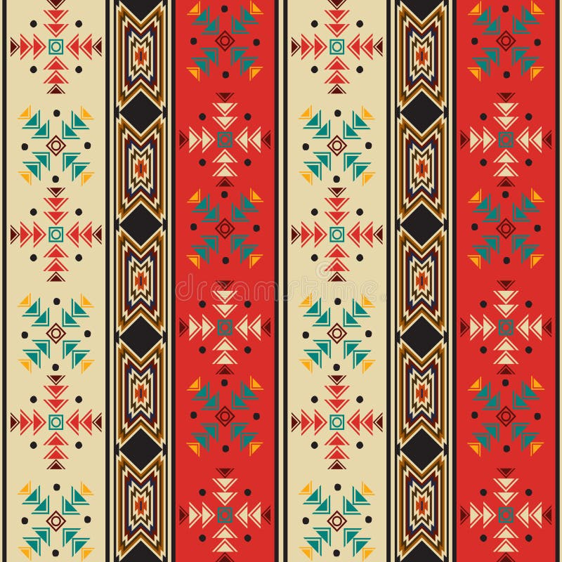 Seamless Navajo Geometric Pattern Stock Illustration - Illustration of ...
