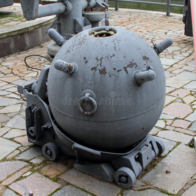 Naval Anchor Mine. stock image. Image of detonator, black - 102169737