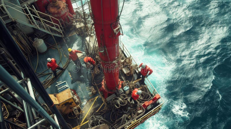 An Aerial View of an Oil Rig in the Middle of the Ocean AIG41 Stock ...