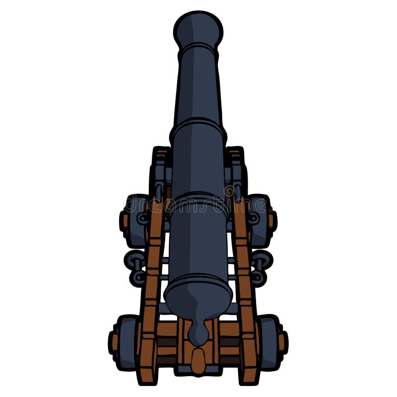 Naval cannon view back stock vector. Illustration of comic - 57468359
