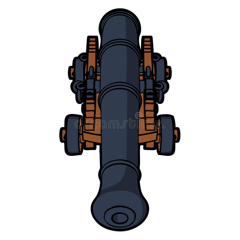 Naval cannon view side stock vector. Illustration of barrel - 57468384