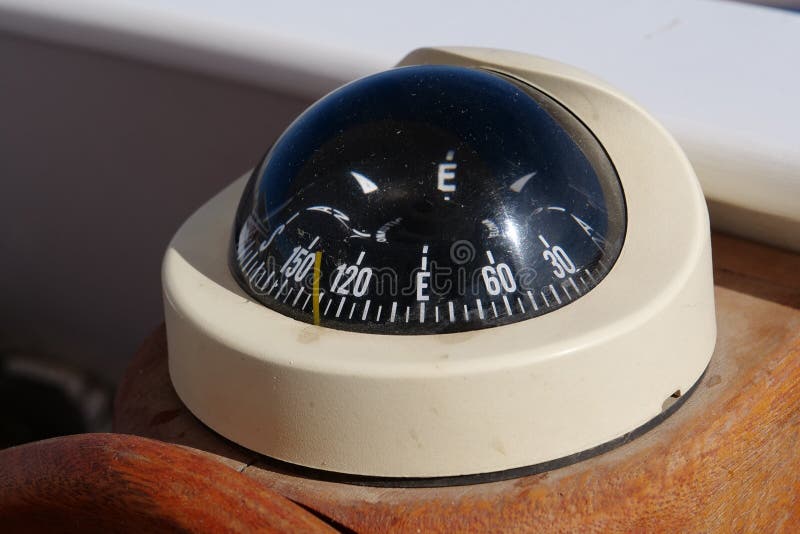 Naval compass on the ship stock image. Image of navigation - 175160353
