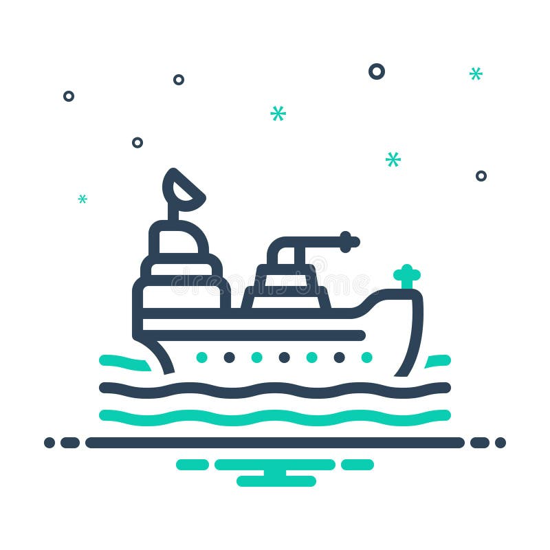 Mix Icon for Naval, Ship and Cruiser Stock Illustration - Illustration ...