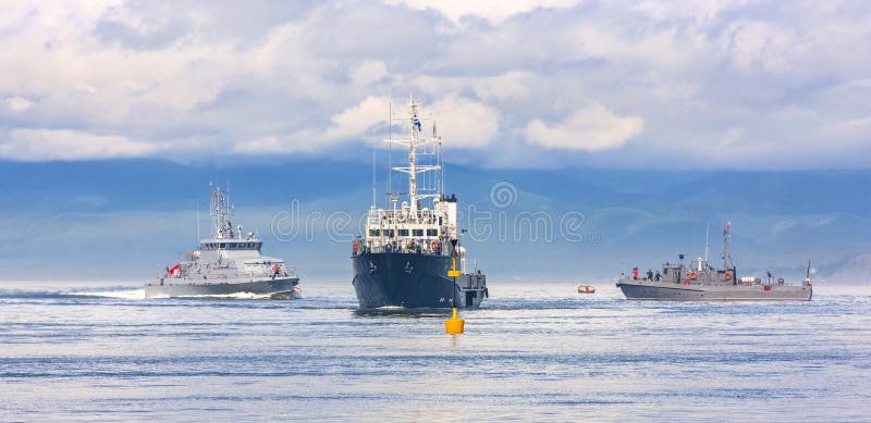Naval Military Exercises in the Pacific Ocean Stock Photo - Image of ...