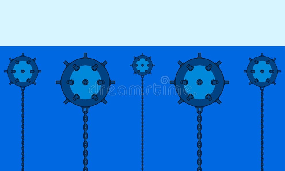Naval minefield stock vector. Illustration of design - 71928092