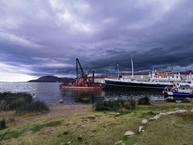 Naval Ship at Dock with Lake View Stock Image - Image of view, fleet ...