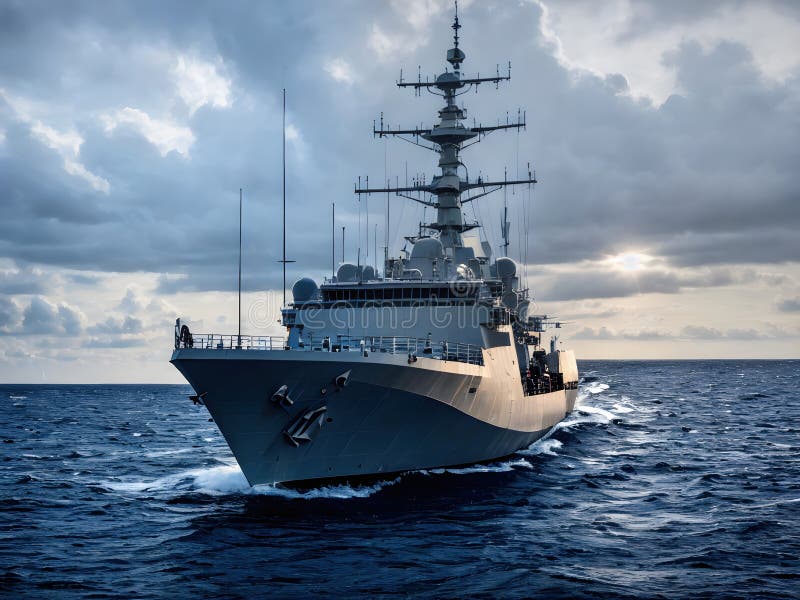 Naval ship at the sea stock photo. Image of vessel, ocean - 310777248