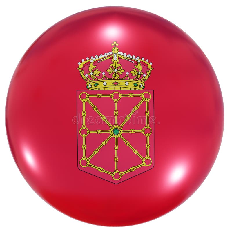 Navarra Community Spanish Flag Button Stock Illustration - Illustration ...