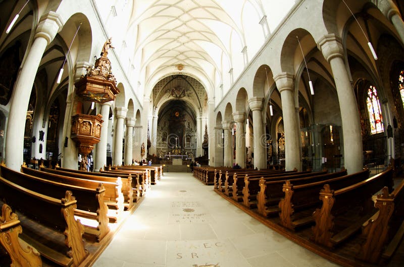 The Nave of the Cathedral Pulpit with Editorial Stock Photo - Image of ...