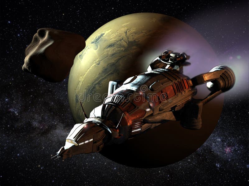 Nave espacial a Marte stock de ilustración. Ilustración de recorrido ...