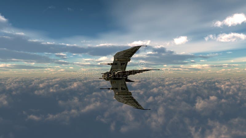 Nave Espacial Na Atmosfera De Terra Ilustração Stock - Ilustração de ...