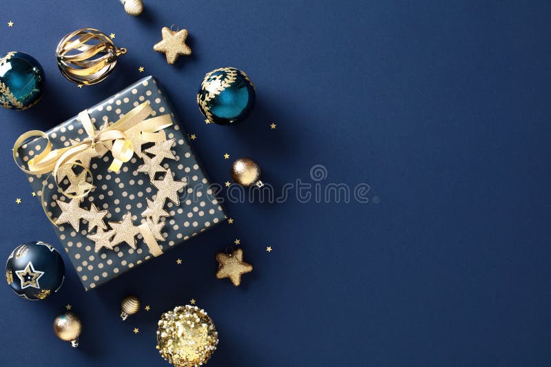 Navi Colored Box with Gold and Blue Balls on the Platform Stock Image ...