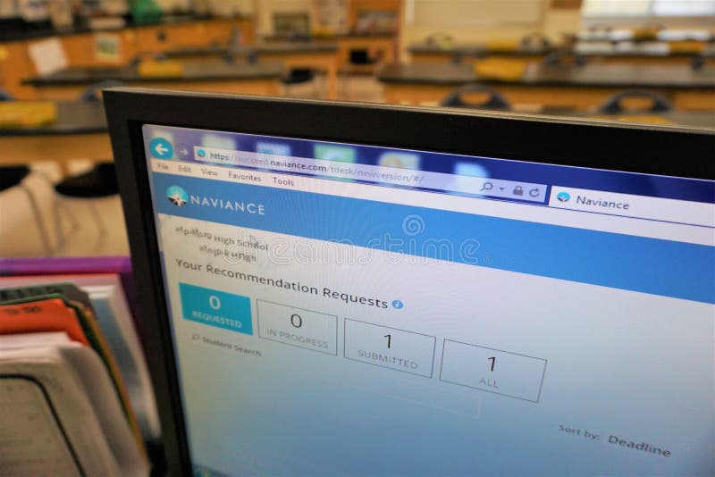 Naviance Pulled Up on Computer Screen Editorial Stock Photo - Image of ...