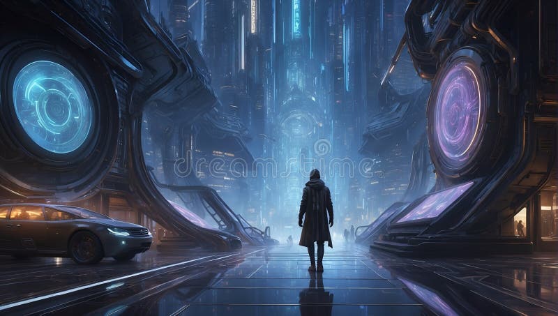 Binary Dreamscape: Masked Maestro S Neon Rhapsody. Generative AI Stock ...