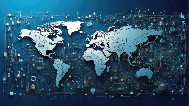 Cyber Security Internet and Network World Stock Illustration ...