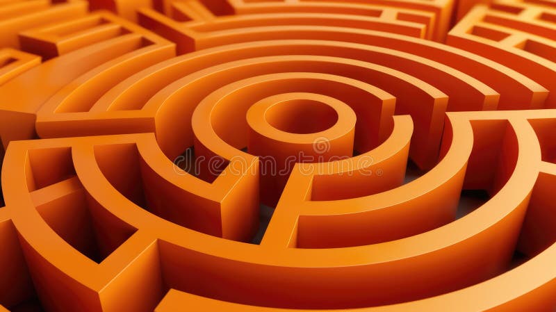 Navigate through an Intriguing Orange Maze Leading To a Circular Center ...