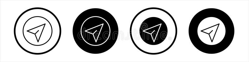 Navigate Thin Line Vector Icon Set Stock Illustration - Illustration of ...