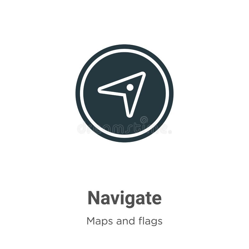 Navigate Vector Icon on White Background. Flat Vector Navigate Icon ...