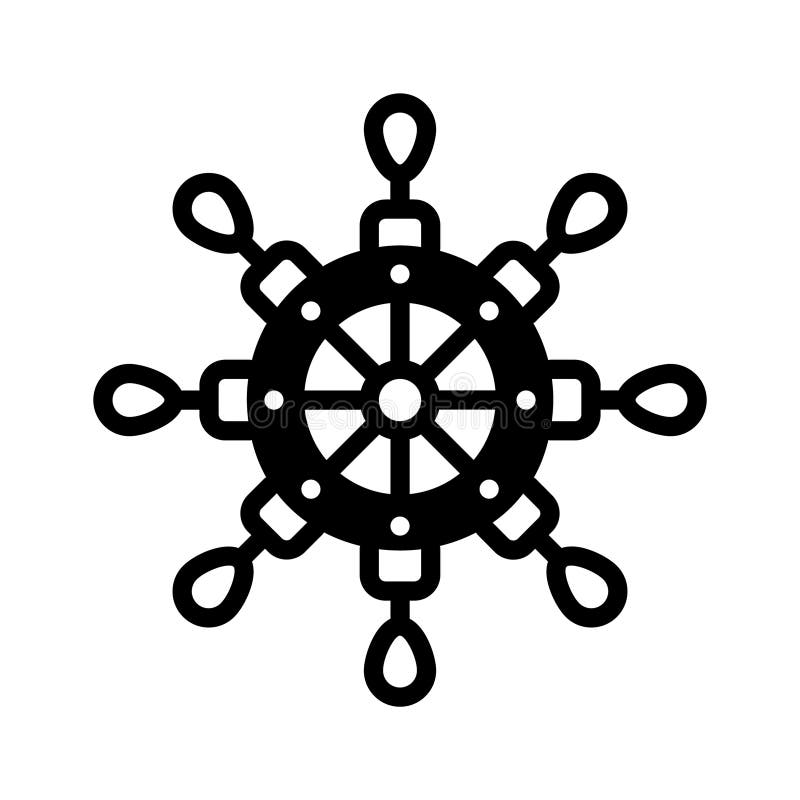Navigate Your Designs with Our Classic Ship Wheel Vector Icon Stock ...