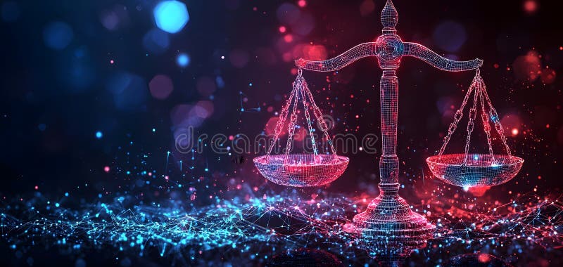 Navigating the Balance of Justice: a Stunning 3D Representation Stock ...