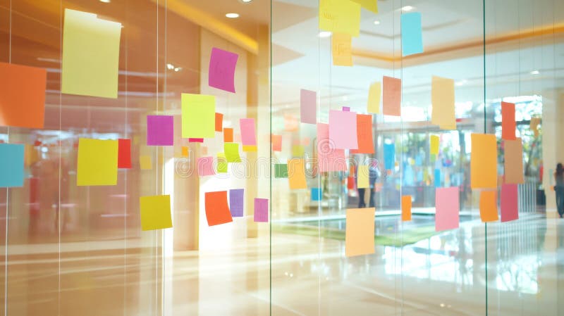 Navigating Chaos with Multicolored Sticky Notes Stock Image - Image of ...