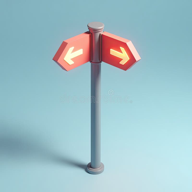 Navigating Choices Two Glowing Arrows Pointing in Opposite Directions ...