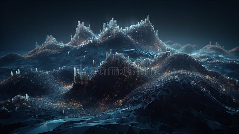 Navigating the Data Sea Big Data and AI Stock Illustration ...