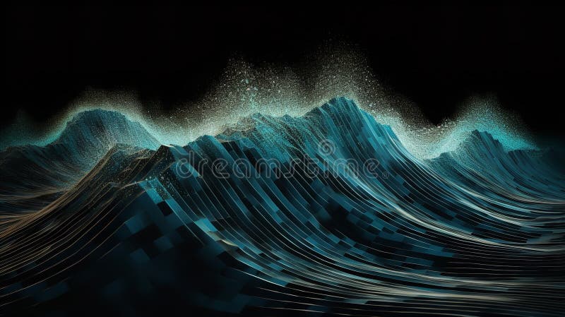 Navigating the Data Sea Big Data and AI Stock Illustration ...