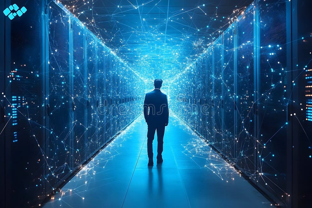 AI-Generated Data Center Vision Stock Illustration - Illustration of ...