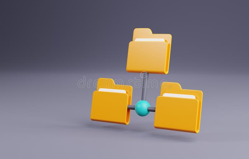 Navigating the Digital Landscape, 3D Icon of Folder Structure and ...