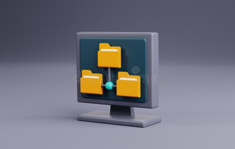 Navigating the Digital Landscape, 3D Icon of Folder Structure and ...
