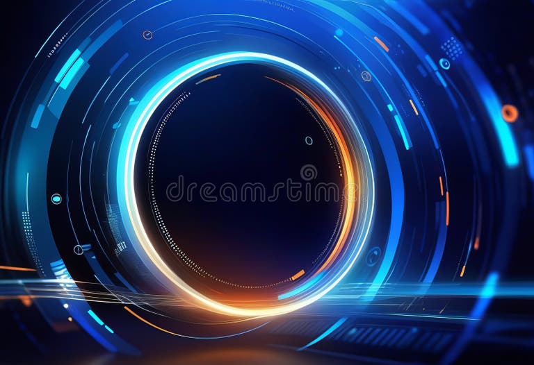 Navigating the Digital Realm with Blue Technology Background Stock ...