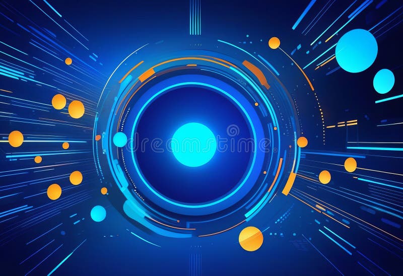 Navigating the Digital Realm with Blue Technology Background Stock ...