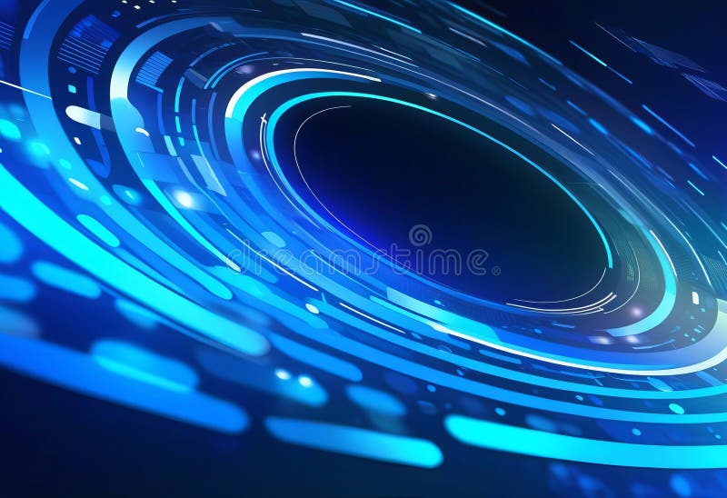 Navigating the Digital Realm with Blue Technology Background Stock ...