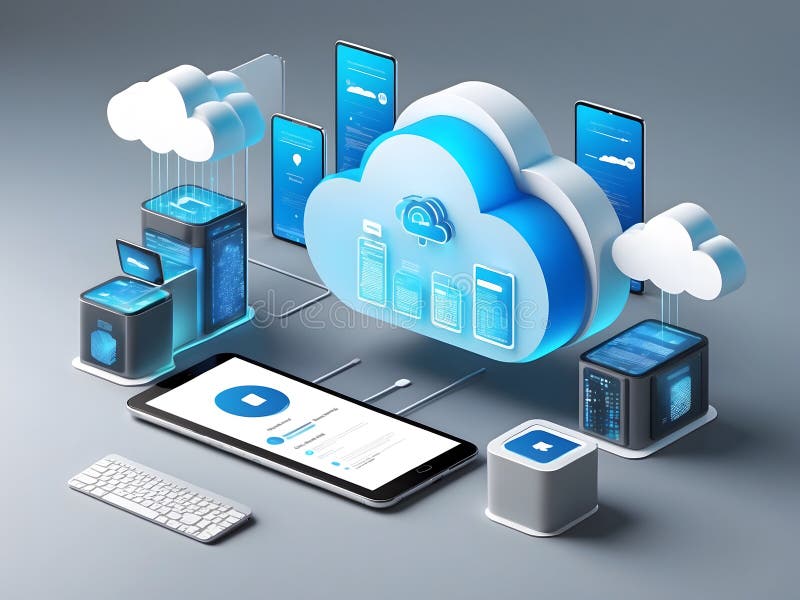 Navigating the Digital Storage Landscape Stock Illustration ... Navigating the Digital Storage Landscape Stock Illustration ...
