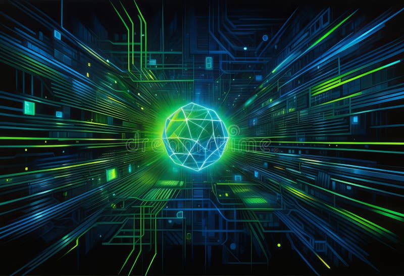 Navigating the Digital Tapestry of Tomorrow in Acrylic Form Stock ...