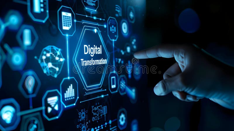 Digital Transformation Interface Stock Illustration - Illustration of ...