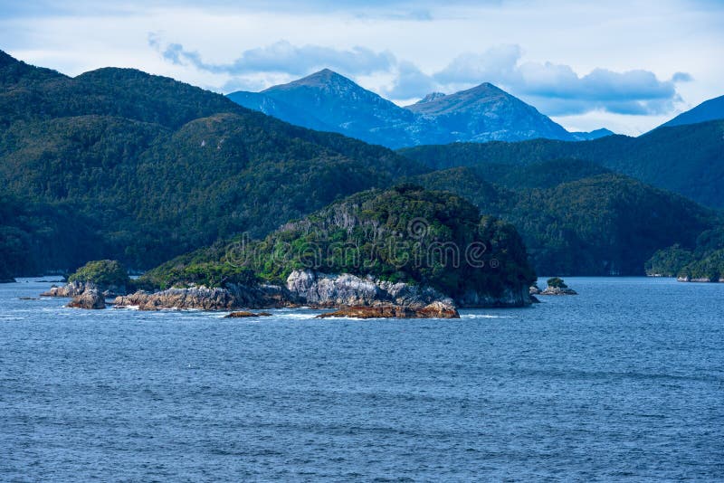 Navigating the Dusky Sound Fjord Stock Photo - Image of environment ...
