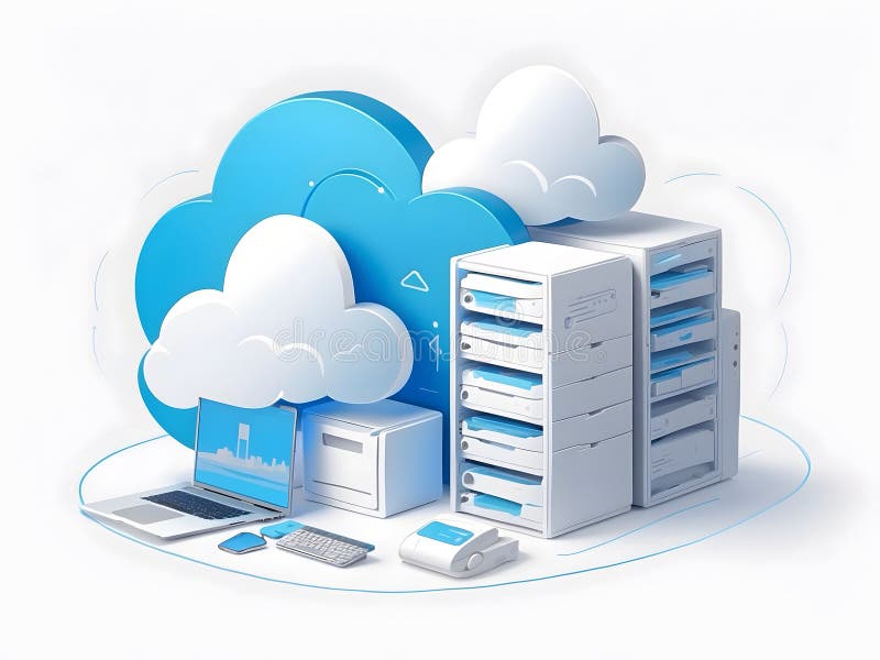 Navigating the Future Remote Data Storage Stock Illustration ...