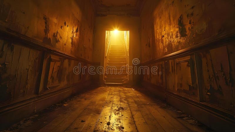 Navigating a Haunting Corridor in an Aged Structure Towards a Glowing Beacon. Concept Exploring ...